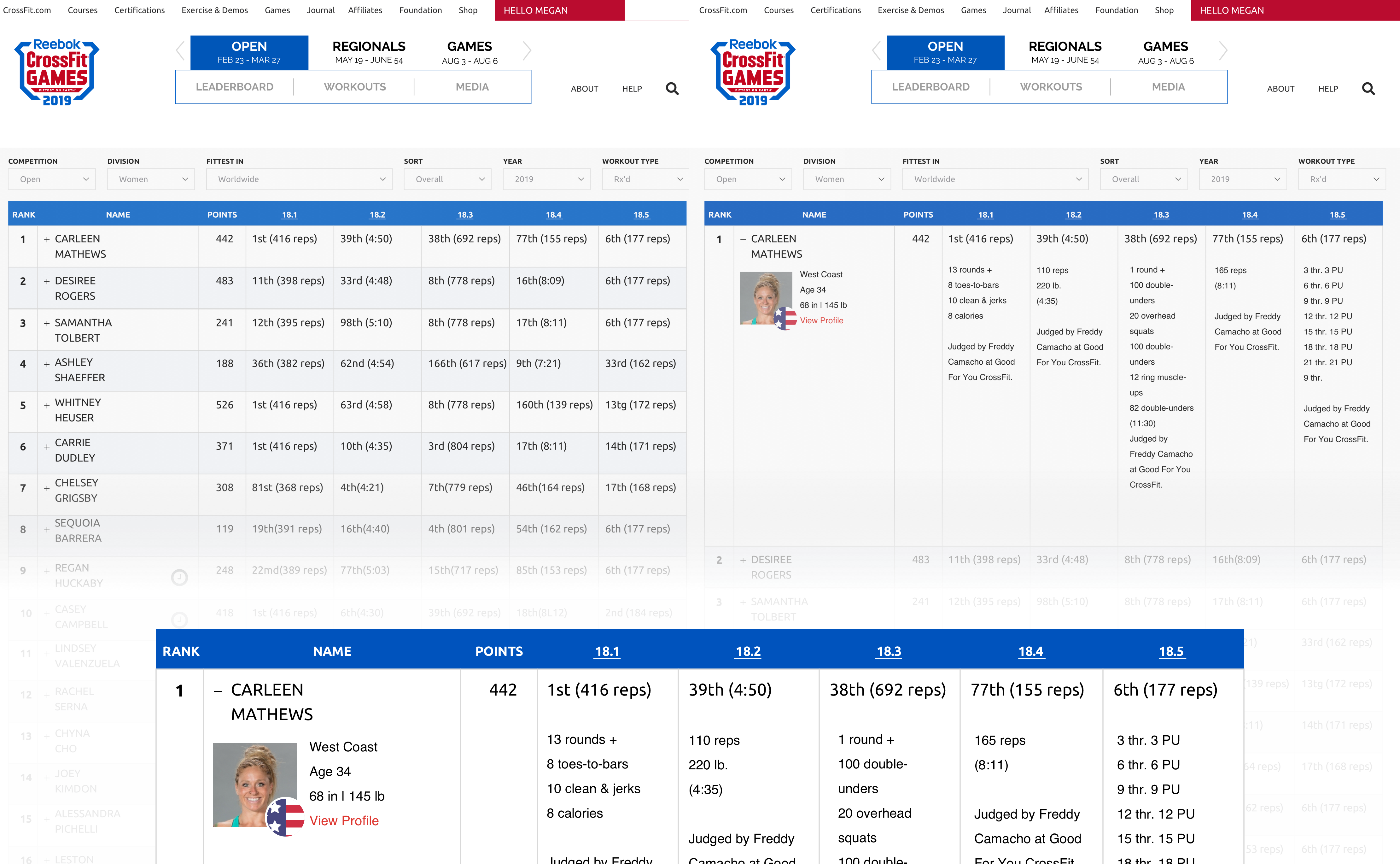 CrossFit Games 2019 Leaderboard | Case Study | Kyle Garzia